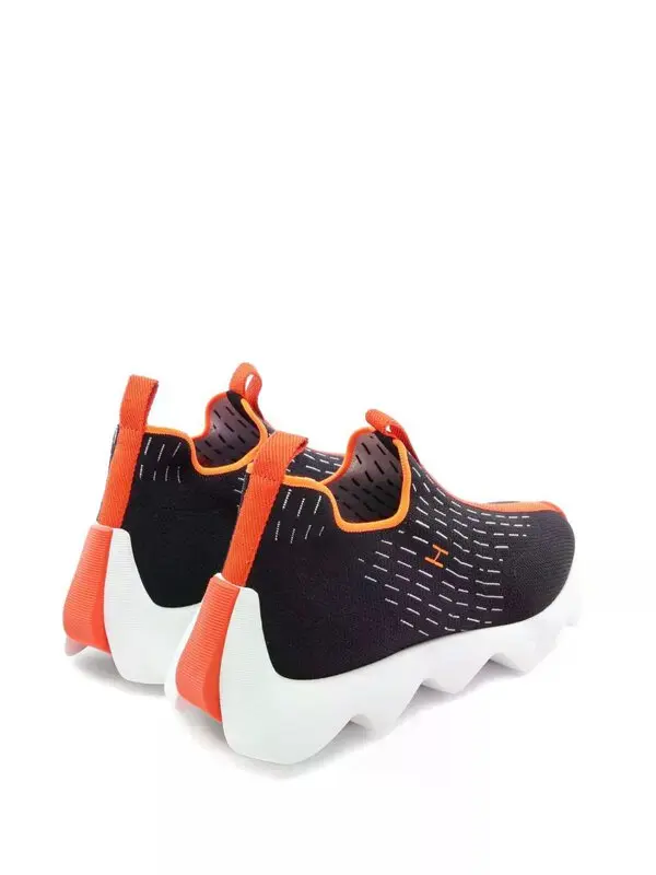 Hermès Knit Slip-on Sneakers With Logo Detail - Black