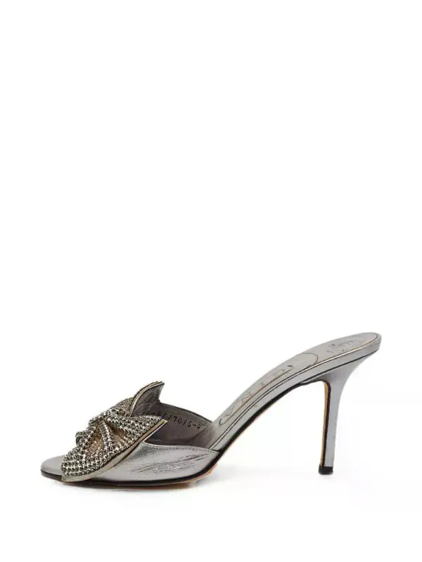 GINA Crystal-embellished Bow Sandals - Silver