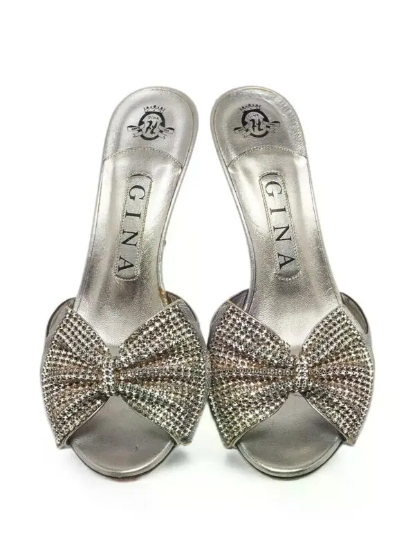 GINA Crystal-embellished Bow Sandals