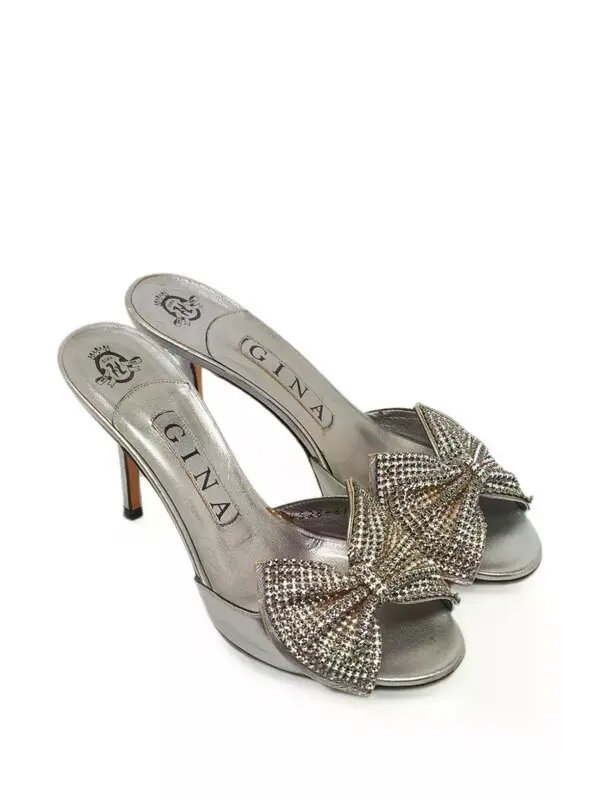 GINA Crystal-embellished Bow Sandals