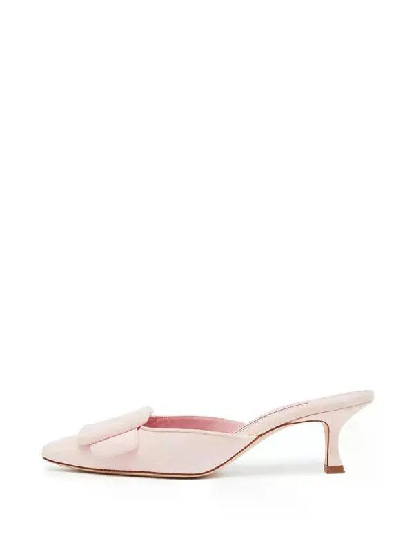 Manolo Blahnik Maysale Suede Mules