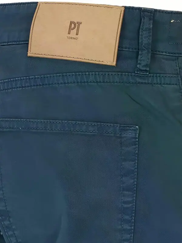 PT TORINO Slim Cut Trousers With Rear Logo Patch