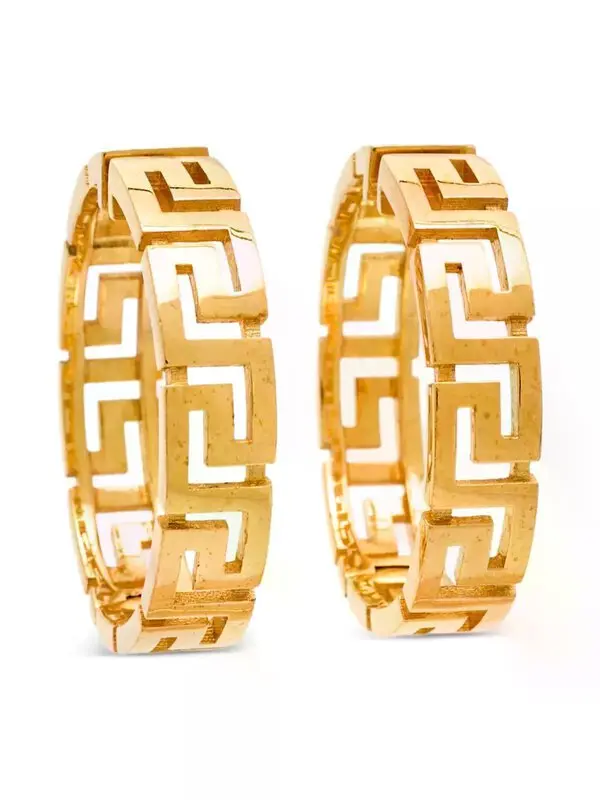 Versace Greca Hoop Earrings - Gold
