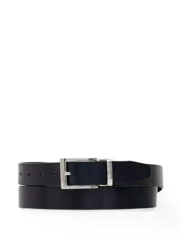 Emporio Armani Smooth Leather Belt With Rectangular Buckle