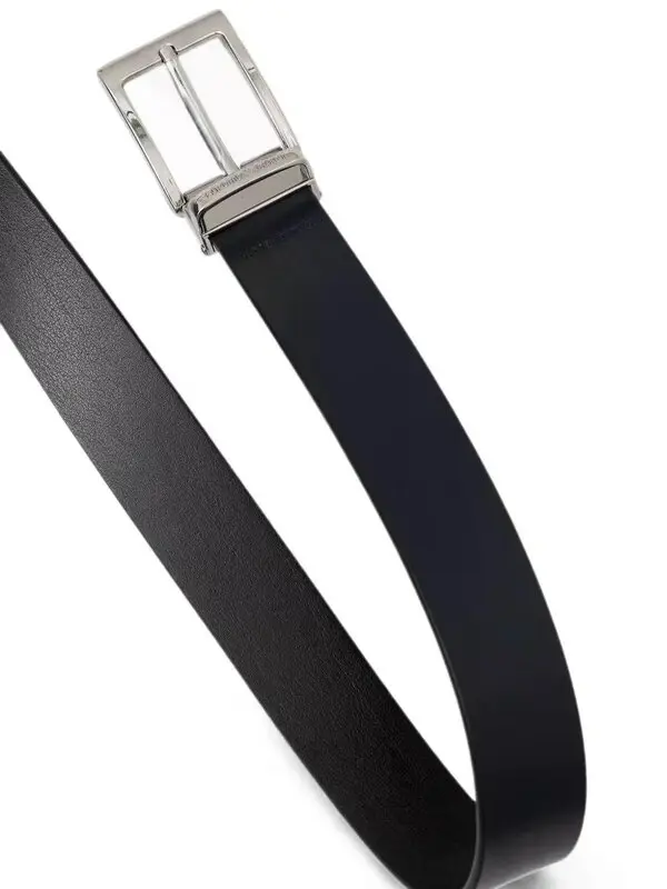Emporio Armani Smooth Leather Belt With Rectangular Buckle