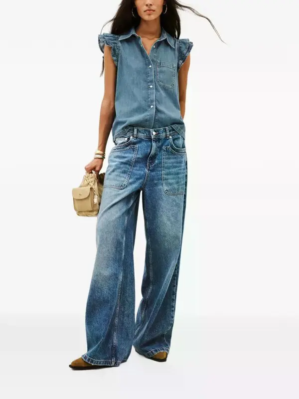 Ba&sh Yoyo Ruffled Sleeveless Shirt
