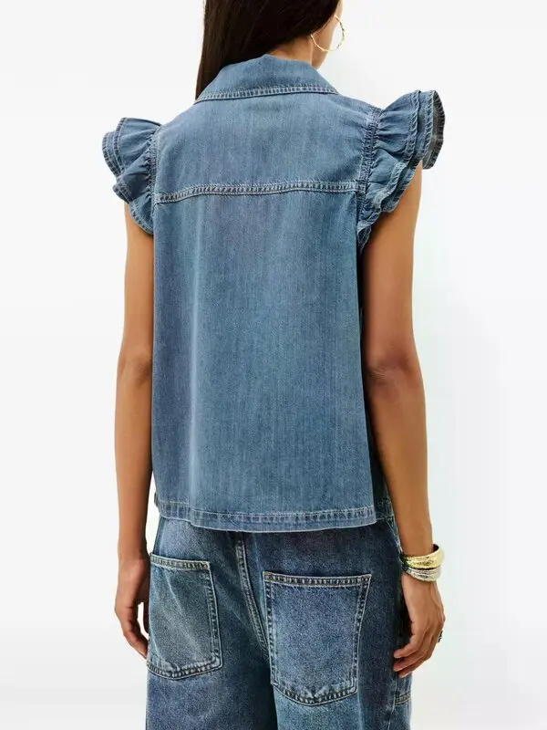 Ba&sh Yoyo Ruffled Sleeveless Shirt