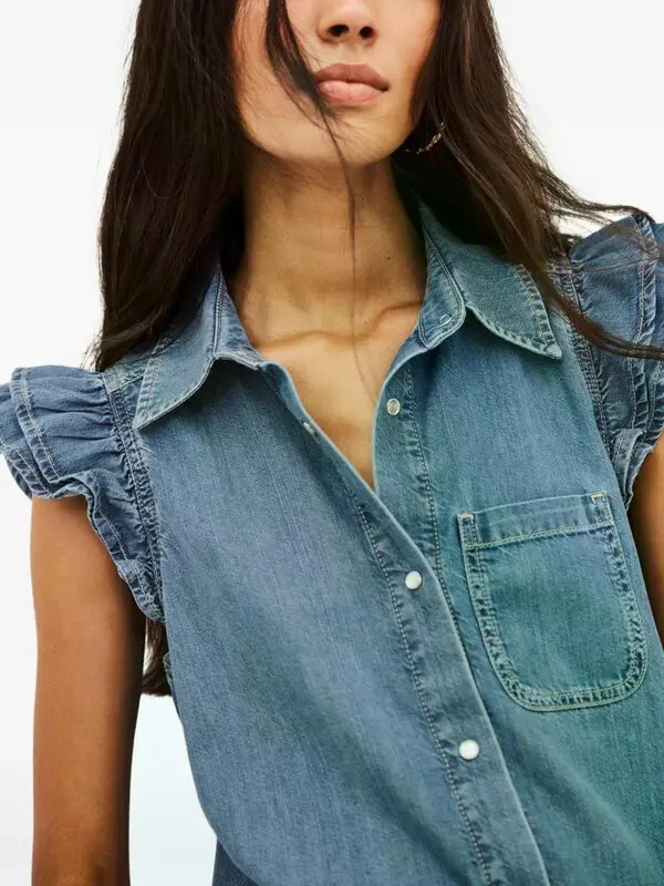 Ba&sh Yoyo Ruffled Sleeveless Shirt