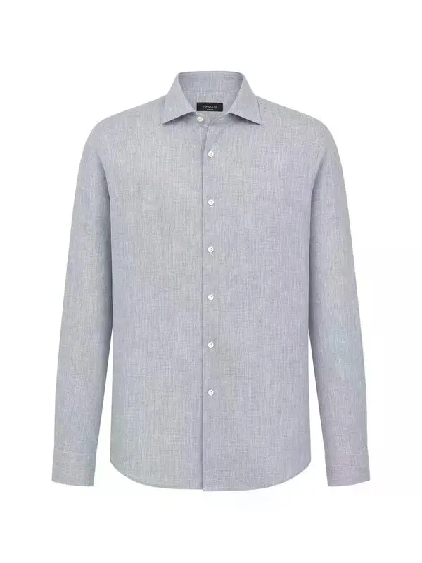 TOMBOLINI Marl-pattern Spread-collar Shirt