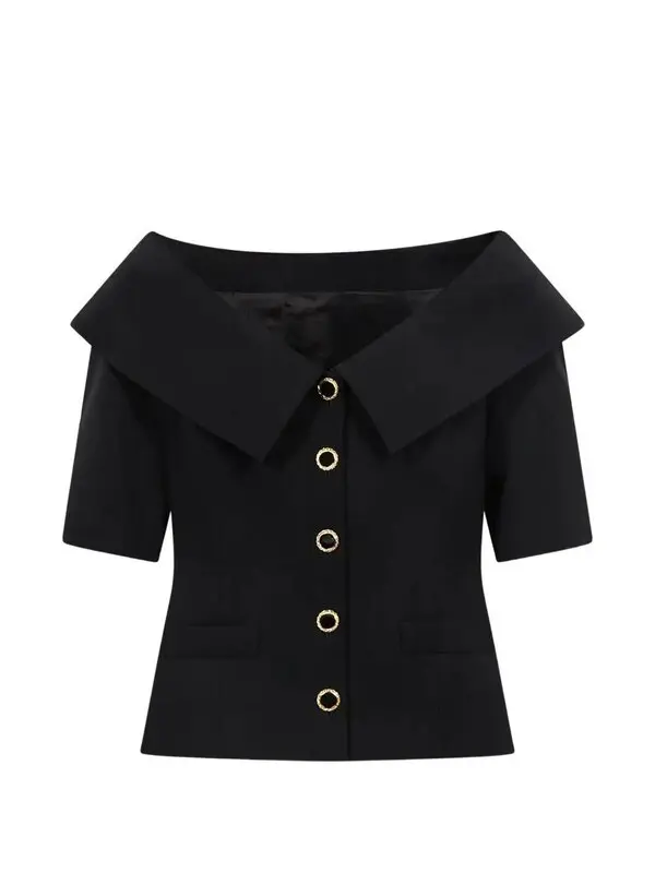 Alessandra Rich Off-shoulder Button-up Jacket