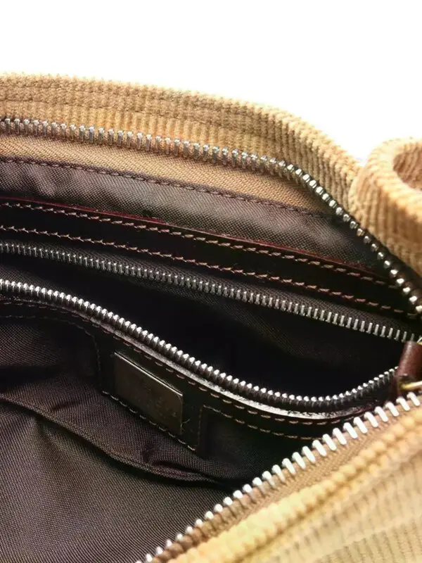 Fendi 2000s Mamma Baguette Corduroy Shoulder Bag - Neutrals