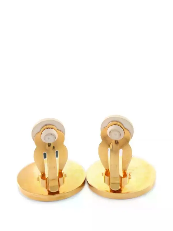 Hermès 2010s Corozo Clip-on Earrings - Gold