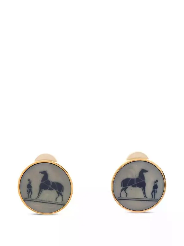 Hermès 2010s Corozo Clip-on Earrings - Gold