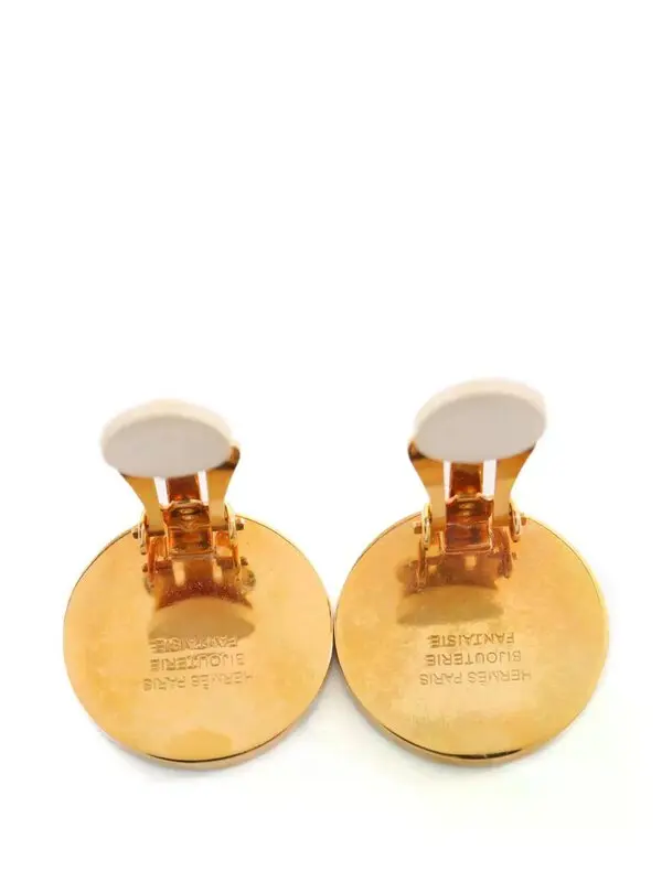 Hermès Corozo Nut Clip-on Earrings