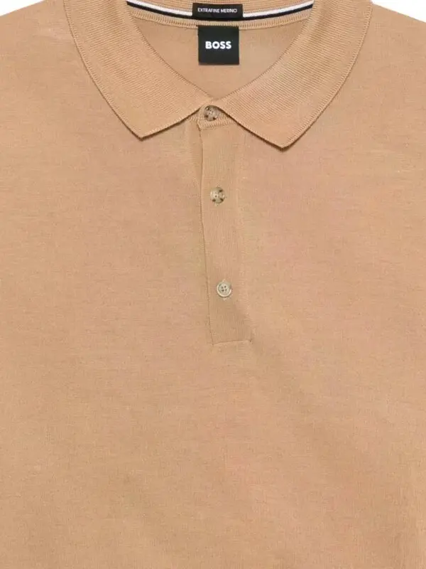 BOSS Long-sleeve Polo-collar Sweater - Neutrals