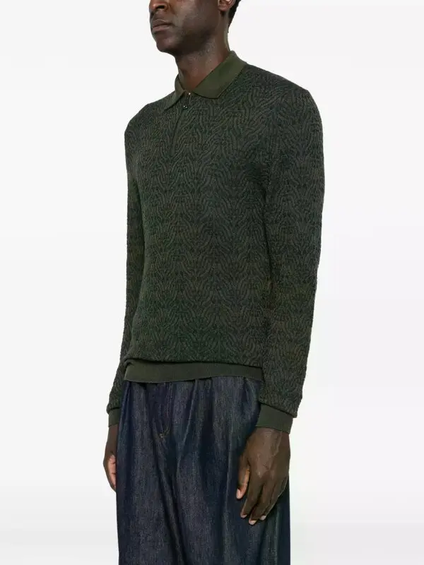 Etro Wool Polo Collar Zip Sweater