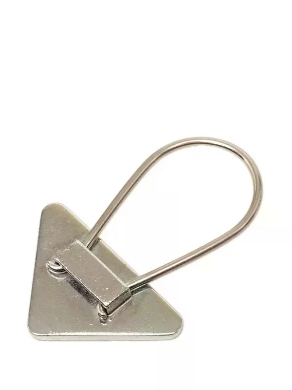 Prada 2010-2026 Brass Enamel Triangle Logo Key Chain