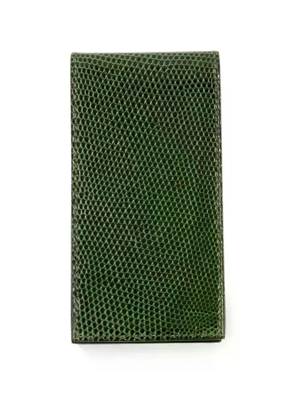 Hermès 2000s Lizard-effect Leather Note Case - Green