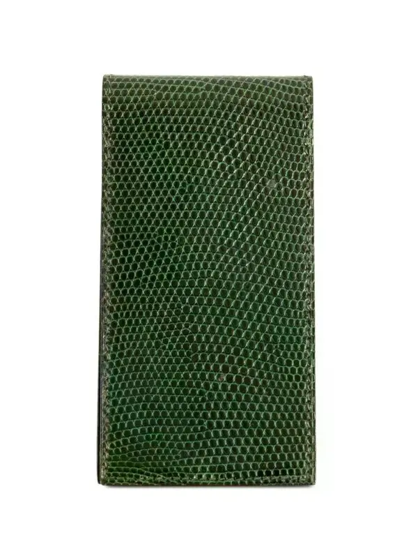 Hermès 2000s Lizard-effect Leather Note Case - Green