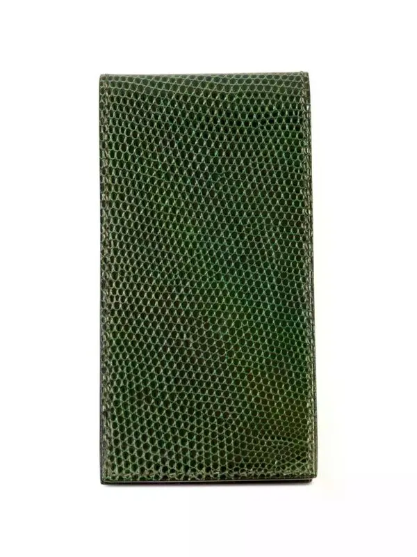 Hermès 2000s Lizard-effect Leather Note Case - Green