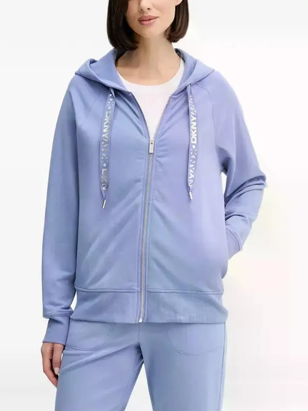 Dkny Logo Drawstring Hooded Top