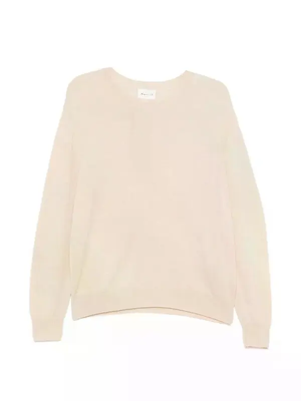 MAISON123 Cream Fine Knit Crew Neck Sweater