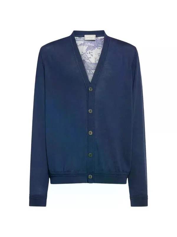 PIERRE-LOUIS MASCIA V-neck Cardigan With Scenic Print