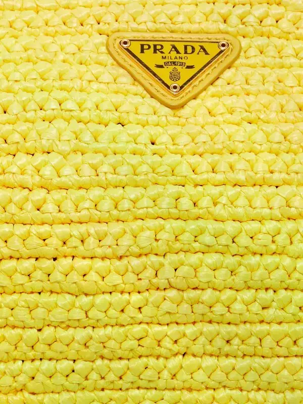 Prada Re-edition 2005 Raffia Shoulder Bag - Yellow