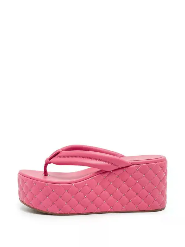 LE SILLA Quilted Studded Wedge Sandals