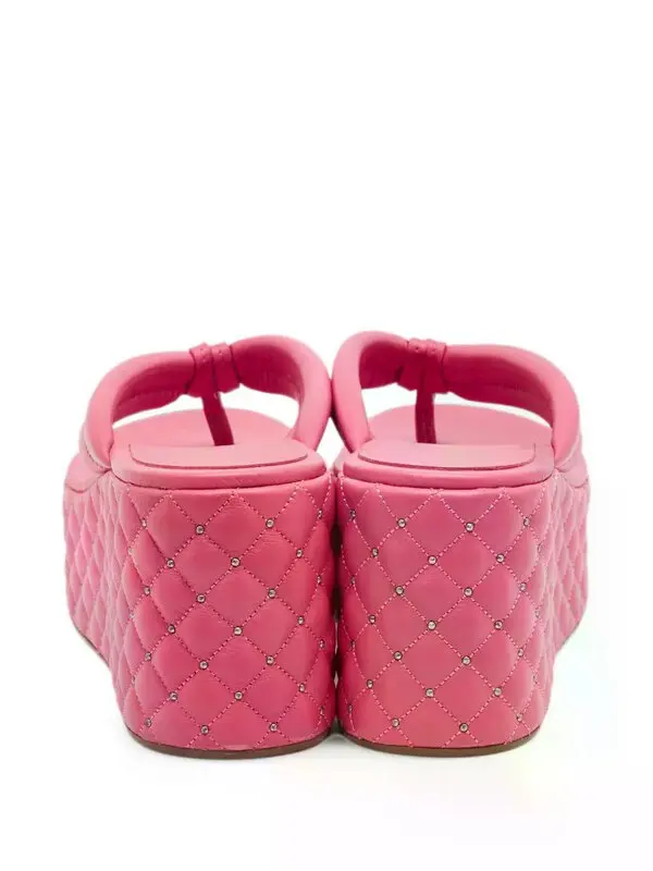 LE SILLA Quilted Studded Wedge Sandals