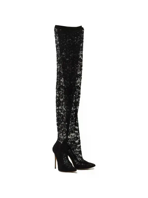 Dolce & Gabbana Lace Mesh Boots