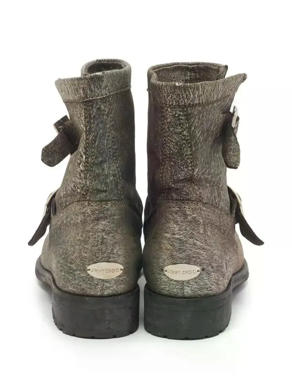 JIMMY CHOO Platinum Buckle Ankle Boots