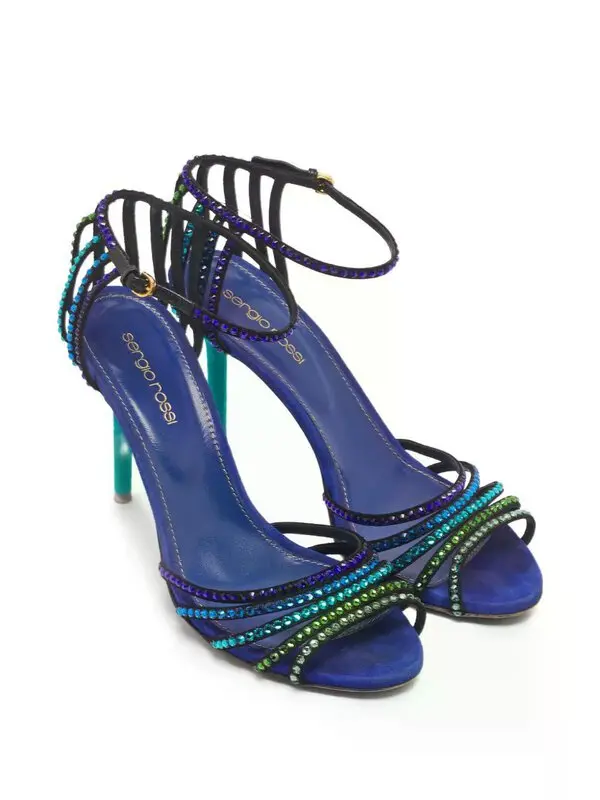 SERGIO ROSSI Crystal-embellished Ankle-strap Sandals