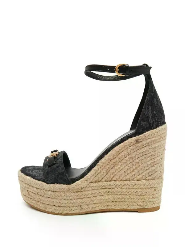 Versace Medusa Jacquard Wedge Sandals