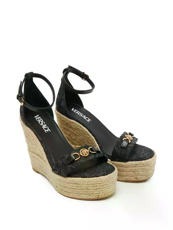 Versace Medusa Jacquard Wedge Sandals