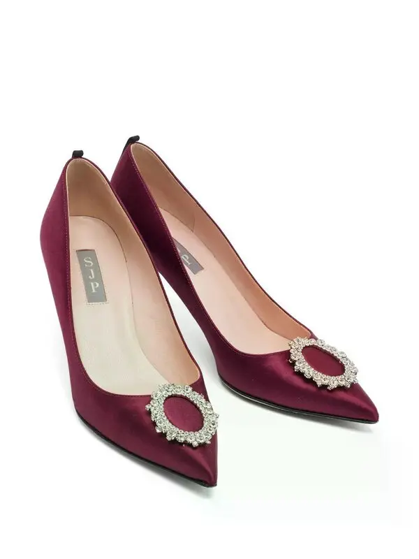 Sjp By Sarah Jessica Parker Crystal-embellished Satin Pointed-toe Pumps