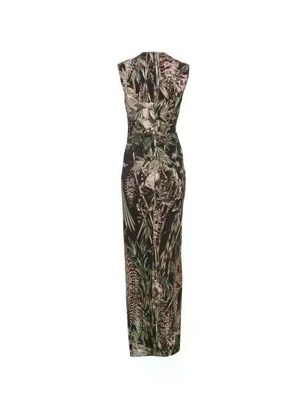 Just Cavalli Printed V-neck Maxi Dress