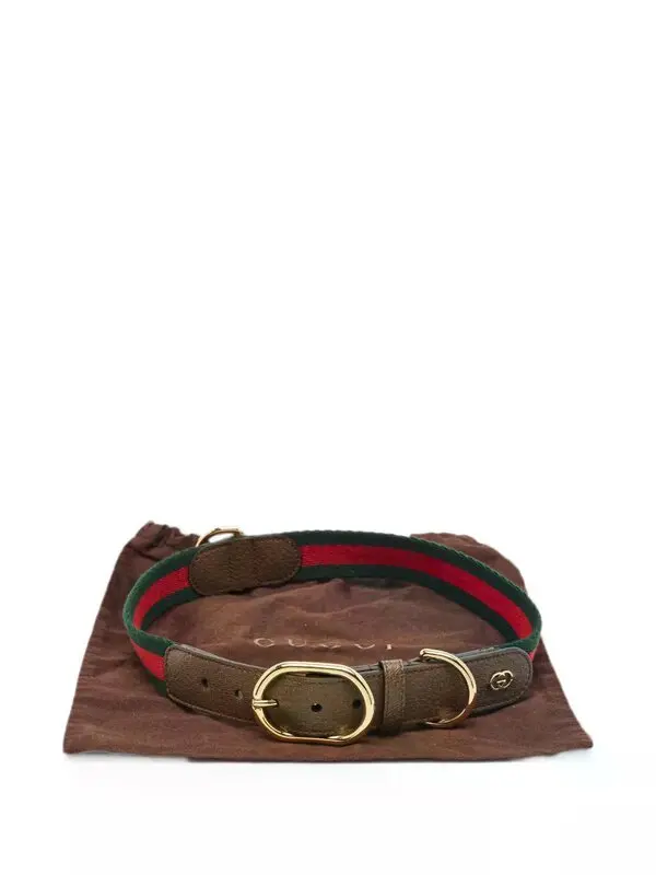 Gucci Web Demetra-leather Pet Collar