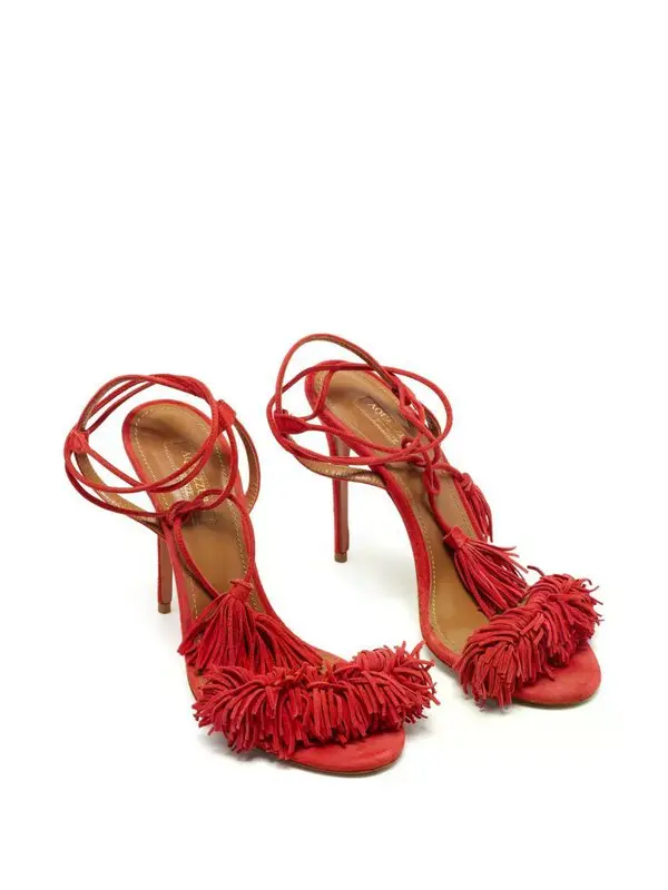 AQUAZZURA Wild Thing Fringed Heeled Sandals