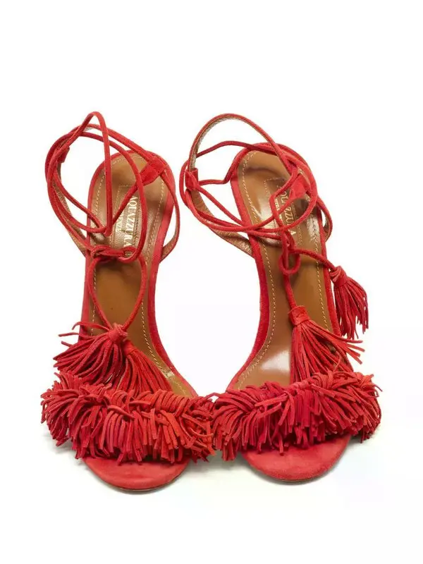 AQUAZZURA Wild Thing Fringed Heeled Sandals