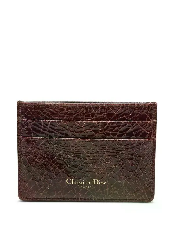 Dior 2016 Diorama Crackled Card Holder - Red