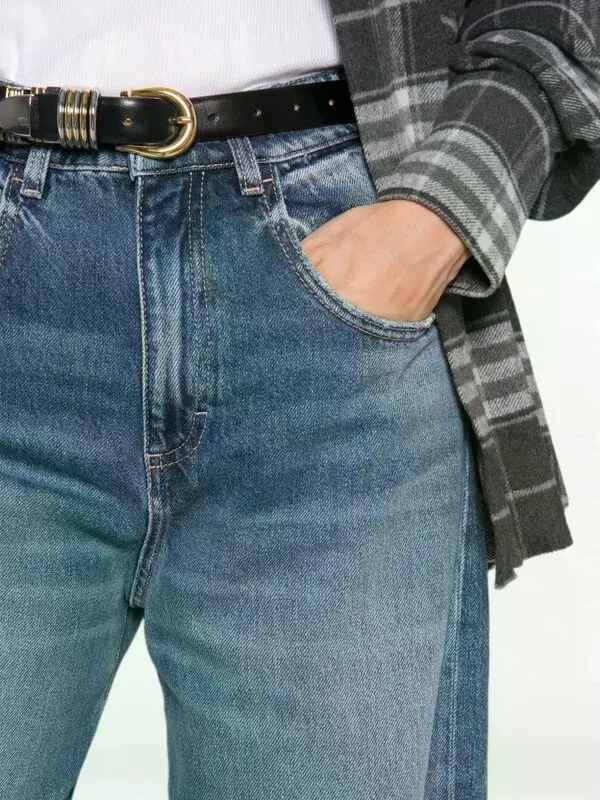 ICON DENIM LOS ANGELES Faded Wide-leg Jeans - Blue
