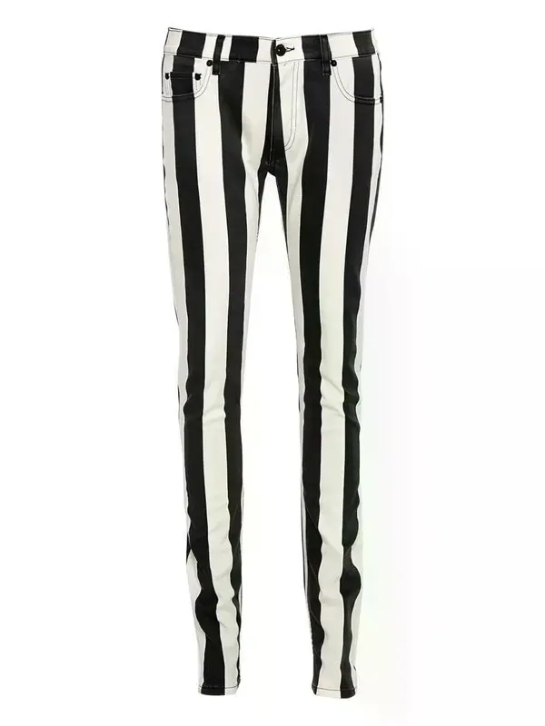 Off-White 2024 Striped Denim Trousers - Black