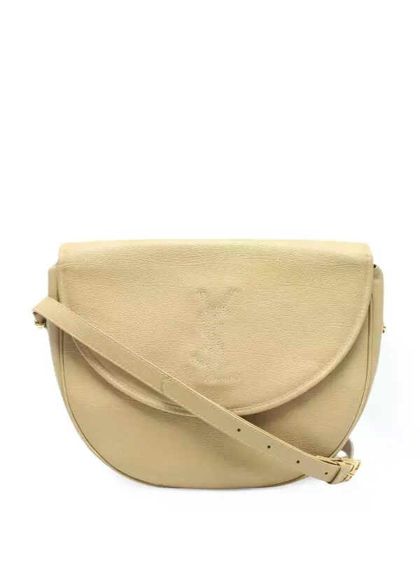 Saint Laurent 2000s Logo Stitching Shoulder Bag - Neutrals