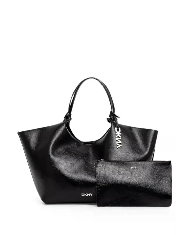 Dkny Logo-plaque Knotted Tote Bag