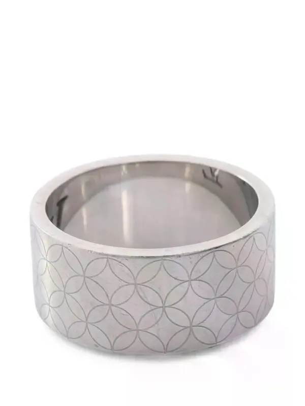 LOUIS VUITTON Tone Engraved Logo Band Ring