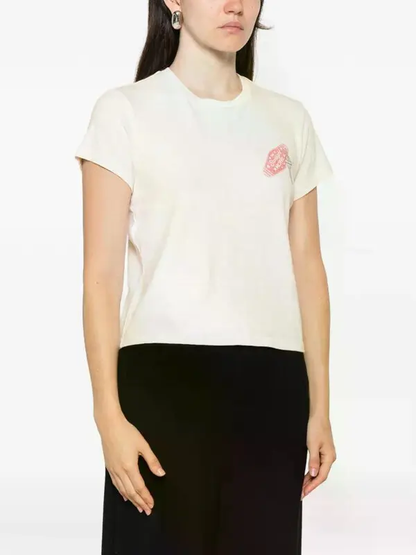 RE/DONE Graphic Print Short Sleeve T-shirt - Neutrals