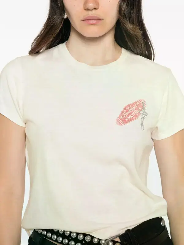 RE/DONE Graphic Print Short Sleeve T-shirt - Neutrals