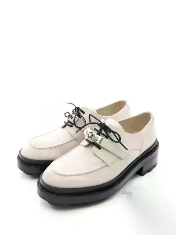 Hermès Kelly Buckle Loafers - White
