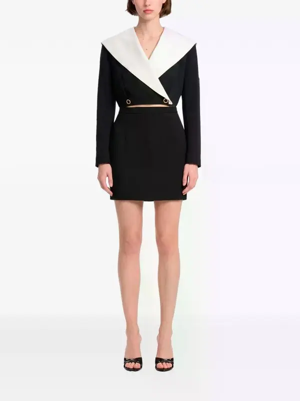 Alessandra Rich Cropped Contrast-collar Jacket